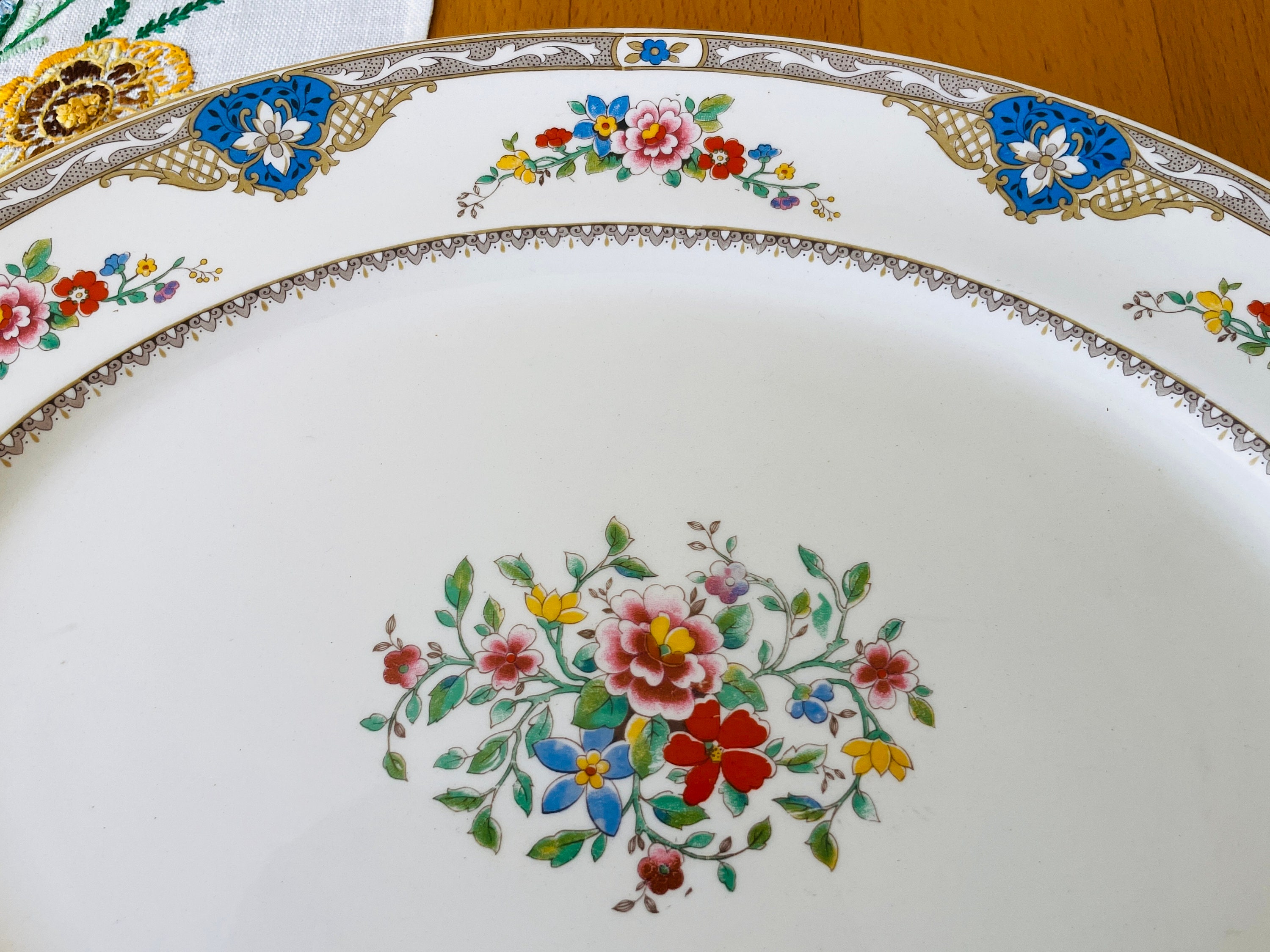 VINTAGE Myott Red Shield Oval Serving Platter, Staffordshire England ...