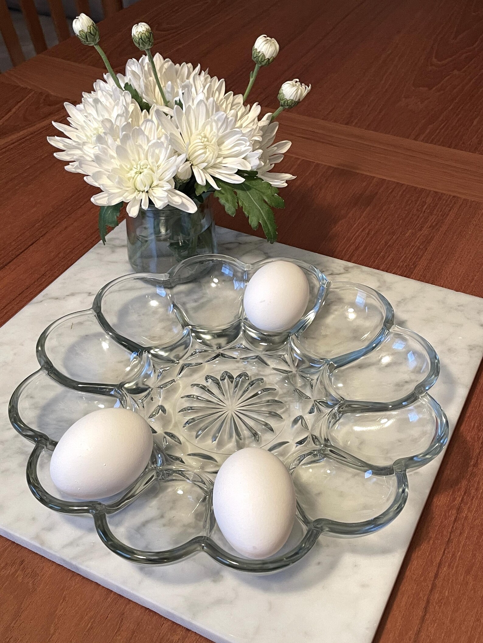 Vintage Anchor Hocking Glass Egg Plate: Deviled Eggs, Easter Display - Etsy
