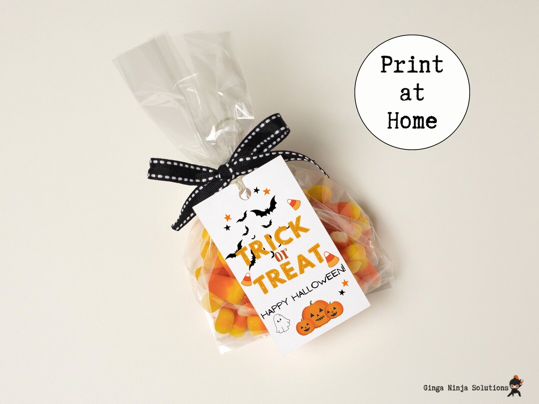 Printable Halloween Treat Bag Tags Happy Halloween Sweet - Etsy