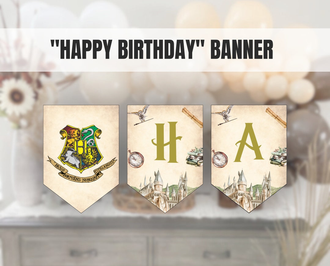 Printable Wizard Birthday Banner, Magical Party Birthday , Halloween ...