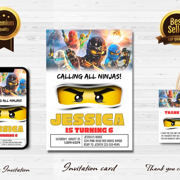 Ninjago Invites - Etsy