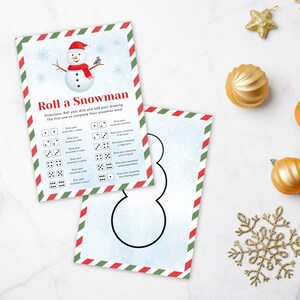 Roll A Snowman Game Printable Christmas Game Winter Activity for Kids ...