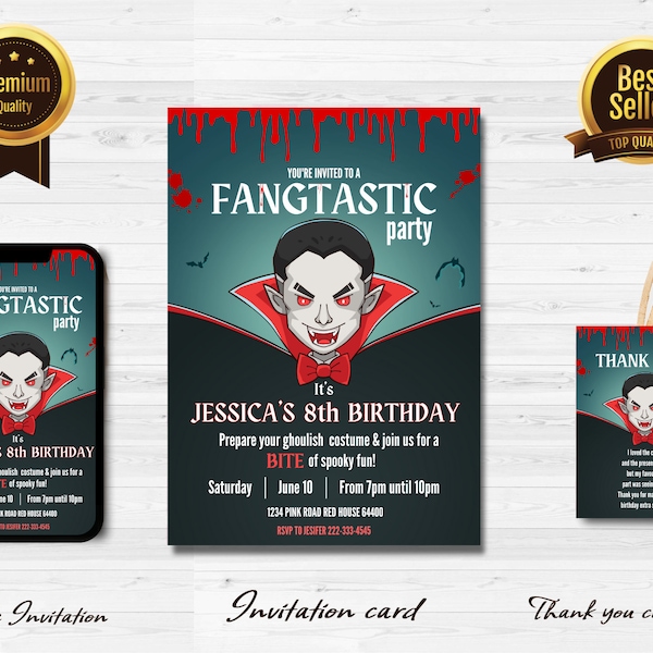 Vampire Birthday Invitation - Etsy