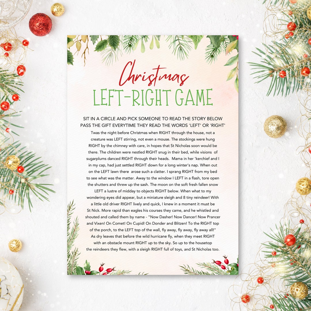 Christmas Left-right Game Christmas Party Game, School Christmas ...