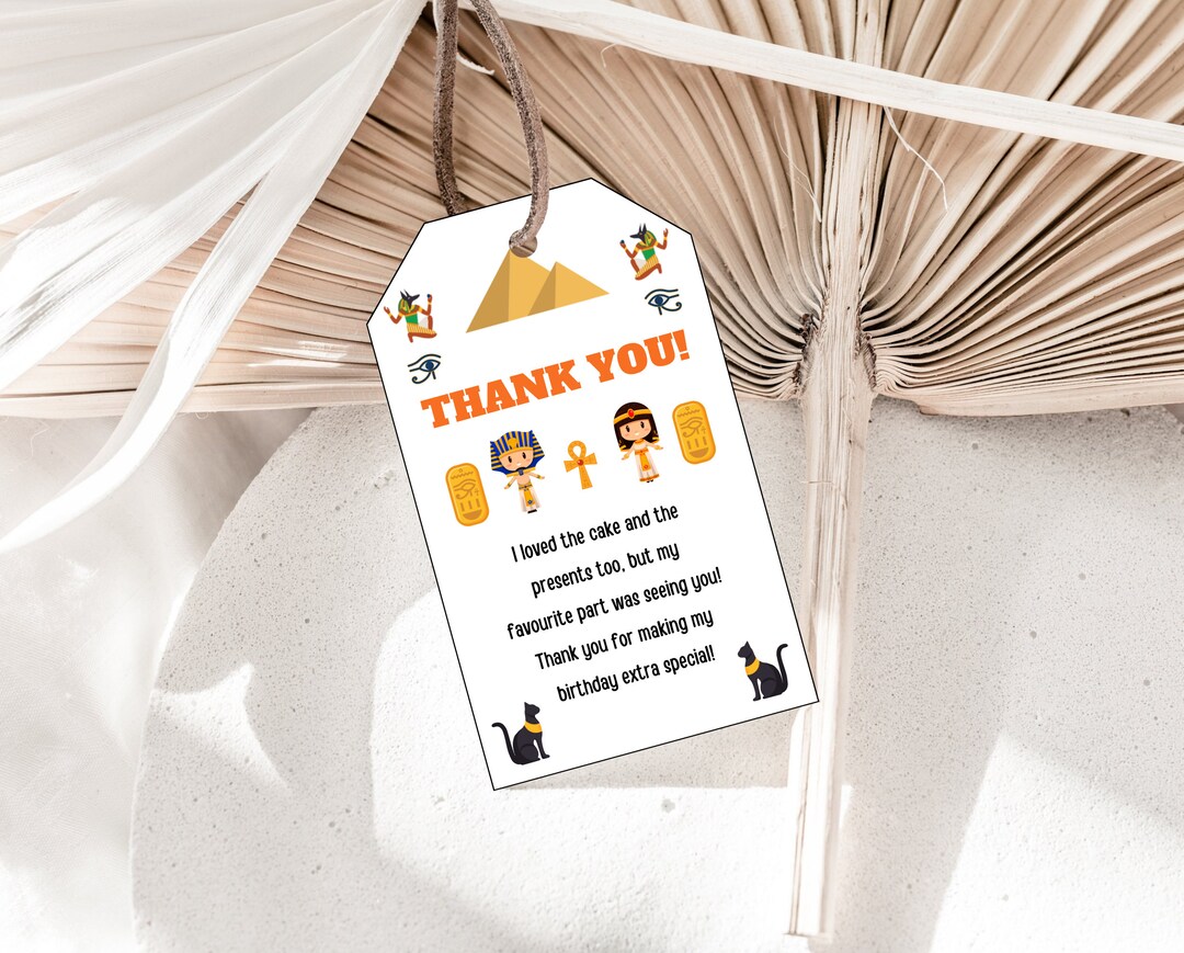 Printable Ancient Egypt Favor Tags, Egyptian Birthday Party Decorations ...