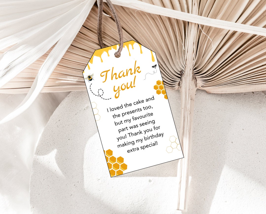 Printable Bee Birthday Favor Tags, Honey Bee Birthday Party Decorations ...
