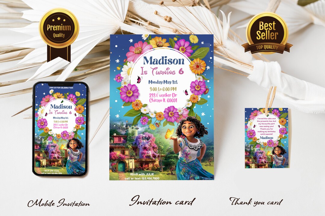 Encanto Birthday Invite, Encanto Party Instant Download Editable Mobile ...