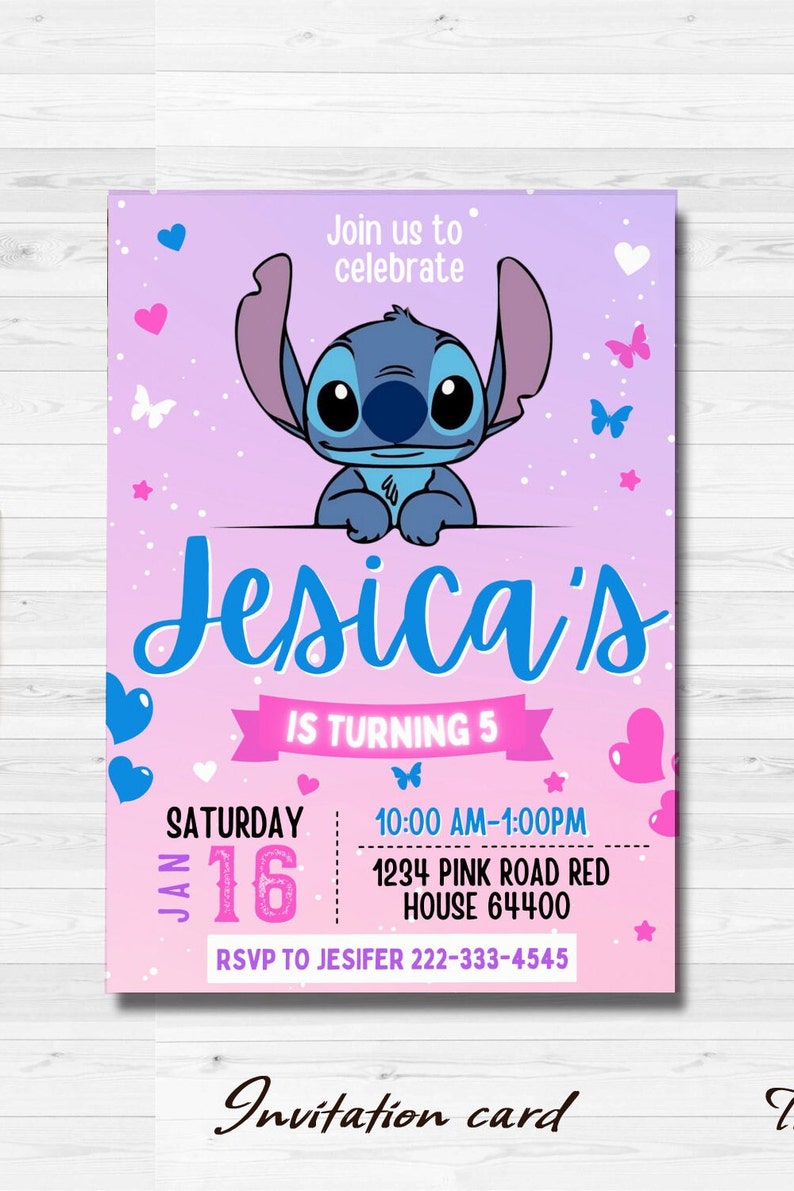 Stitch Invitation, Stitch Birthday Invites, Instant Download Ninja ...