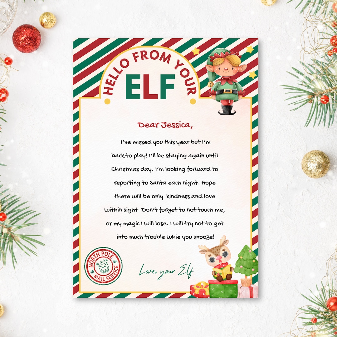 EDITABLE First Time Elf Arrival Letter First Time Elf Visiting Letter ...
