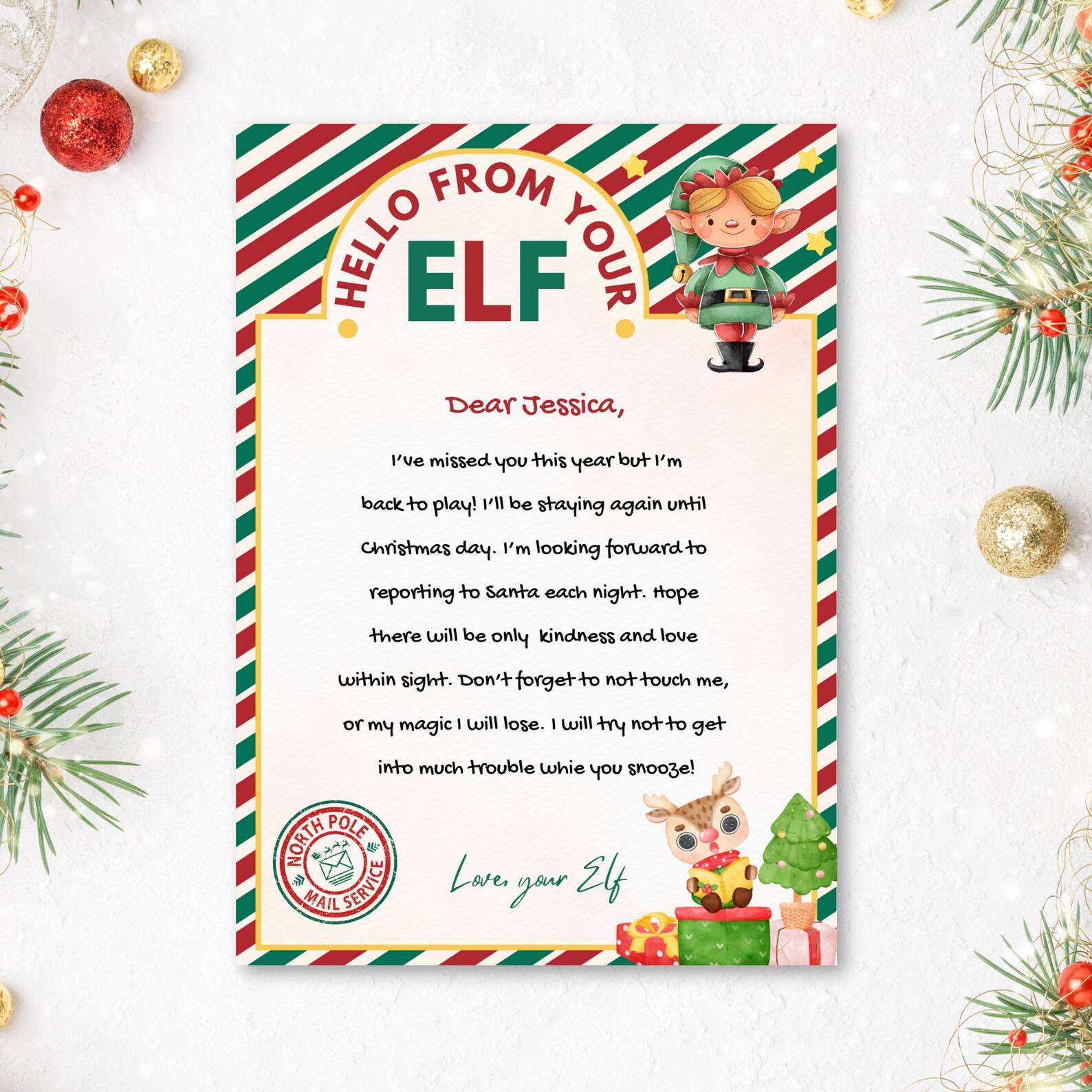 EDITABLE First Time Elf Arrival Letter First Time Elf Visiting Letter ...