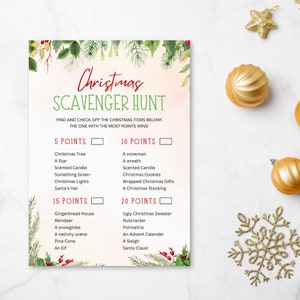 Christmas Scavenger Hunt Christmas Party Game, School Christmas, Office ...