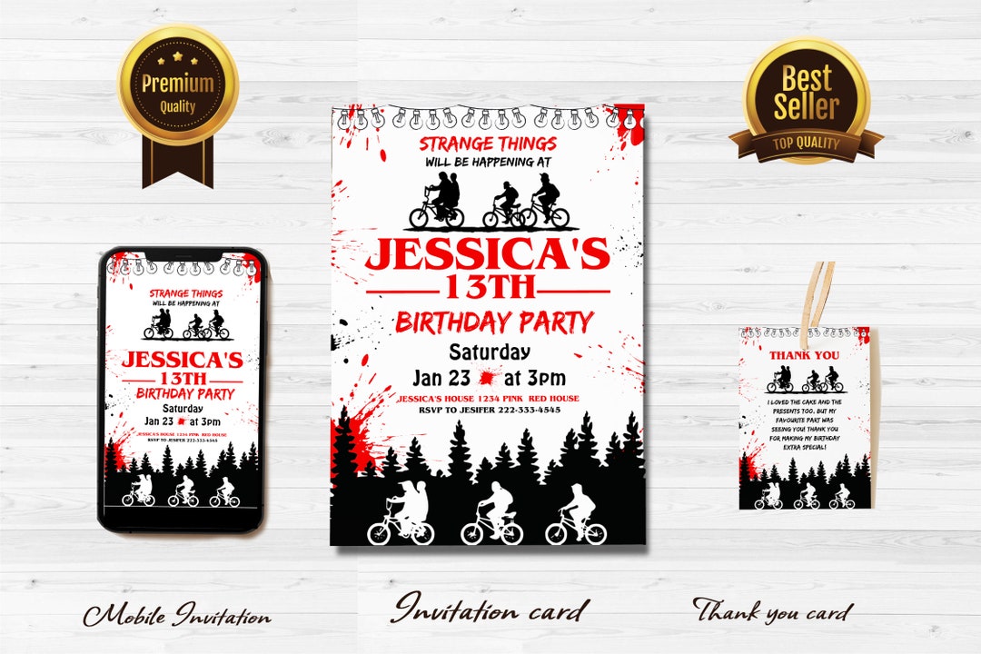Strange Party Theme Birthday Invite, Strange Party Theme Instant ...