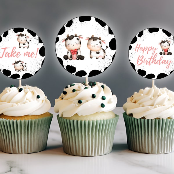 Cow Birthday Cake Toppers - Etsy