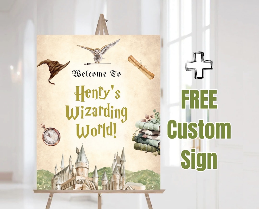 EDITABLE Wizard Birthday Welcome Sign, Magical Birthday Party Sign ...