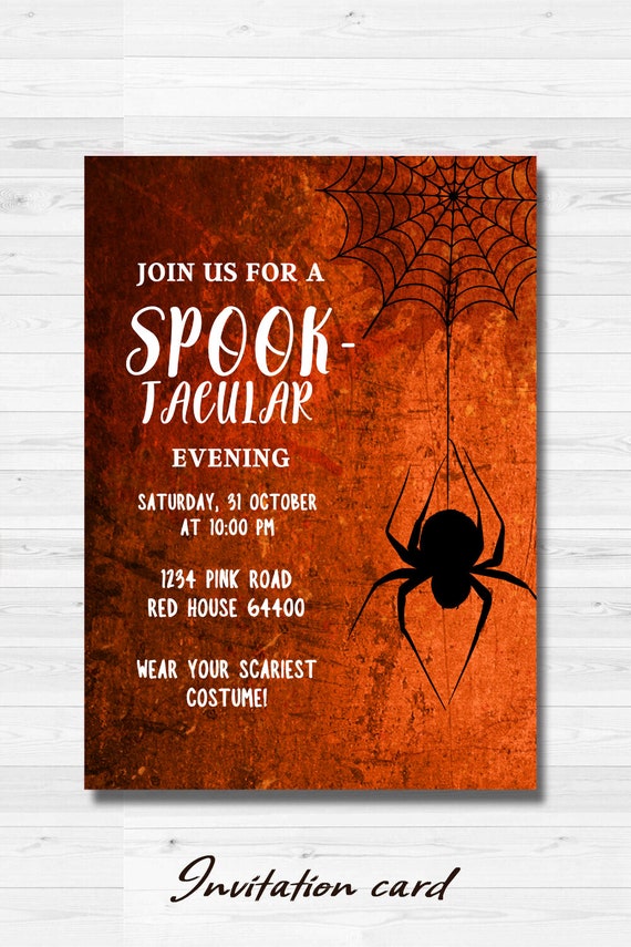 Spiders Printable Halloween Invitations Free Printable Halloween