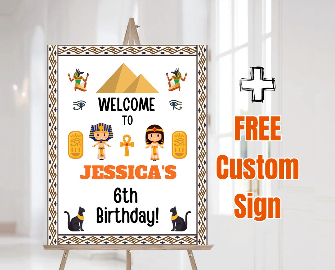 EDITABLE Ancient Egypt Birthday Welcome Sign, Egyptian Birthday Party ...