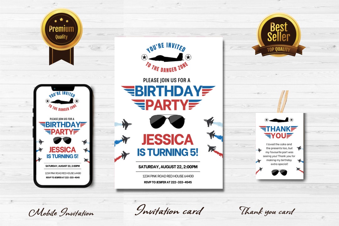 Editable Fighter Pilot Birthday Invitation Fighter Jet Pilot Invitation ...