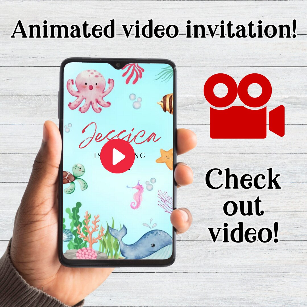 Under the Sea Video Invitation, Party Digital Invitation Template ...