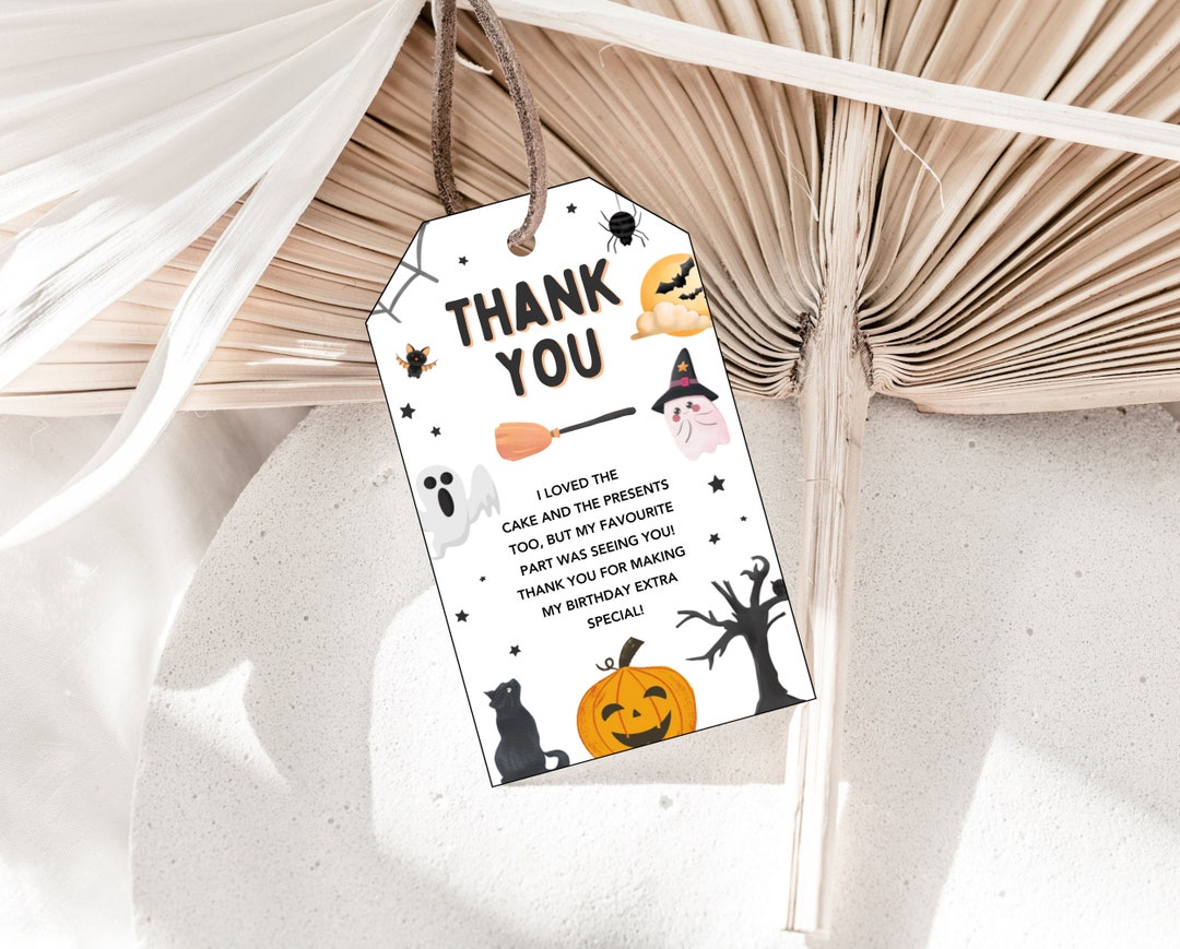 Editable Halloween Birthday Favor Tags, Spooktacular Ghost Party ...