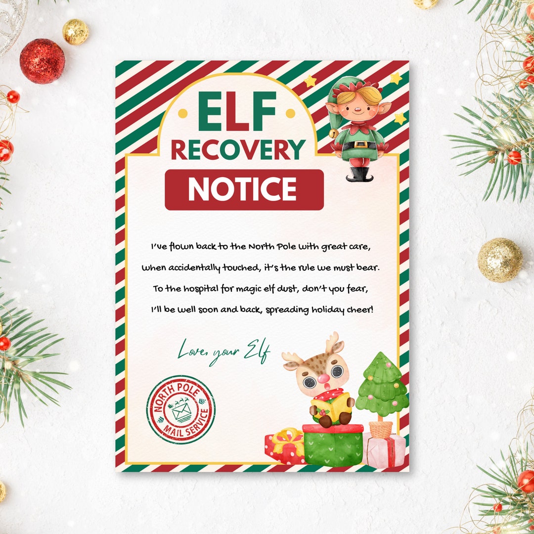 Christmas Elf Recovery Letter If Touched and Lost Magic Elf Dust Elf ...