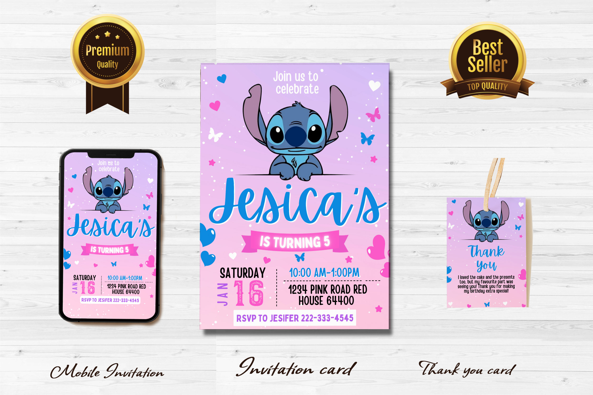 Invito Stitch, Inviti di compleanno Stitch, Download istantaneo Inviti ...