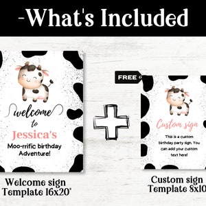 EDITABLE Holy Cow Birthday Welcome Sign, Holy Cow Party Sign ...