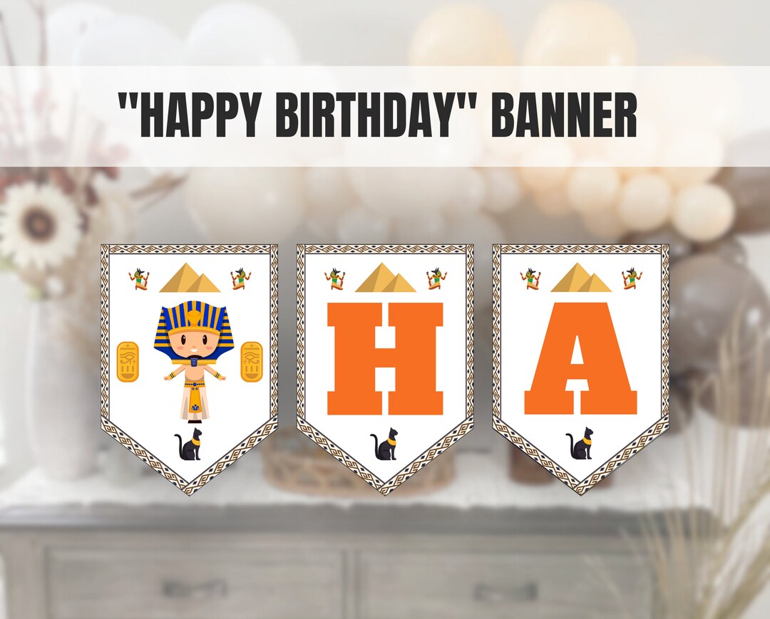 Printable Ancient Egypt Birthday Banner, Egyptian Birthday , Egyptian ...