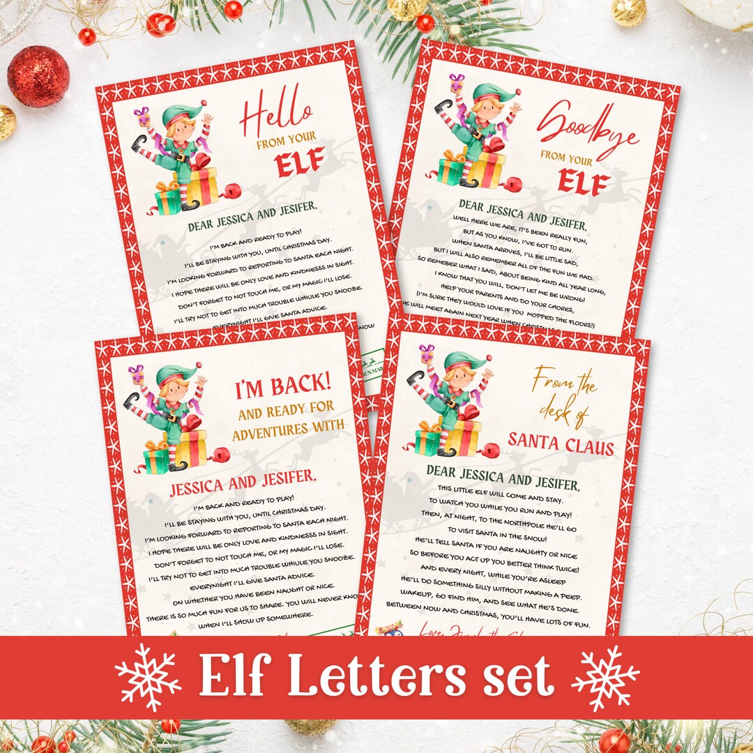 EDITABLE Elf Letter Set, Elf Welcome Letter Arrival Letter, Elf Goodbye ...