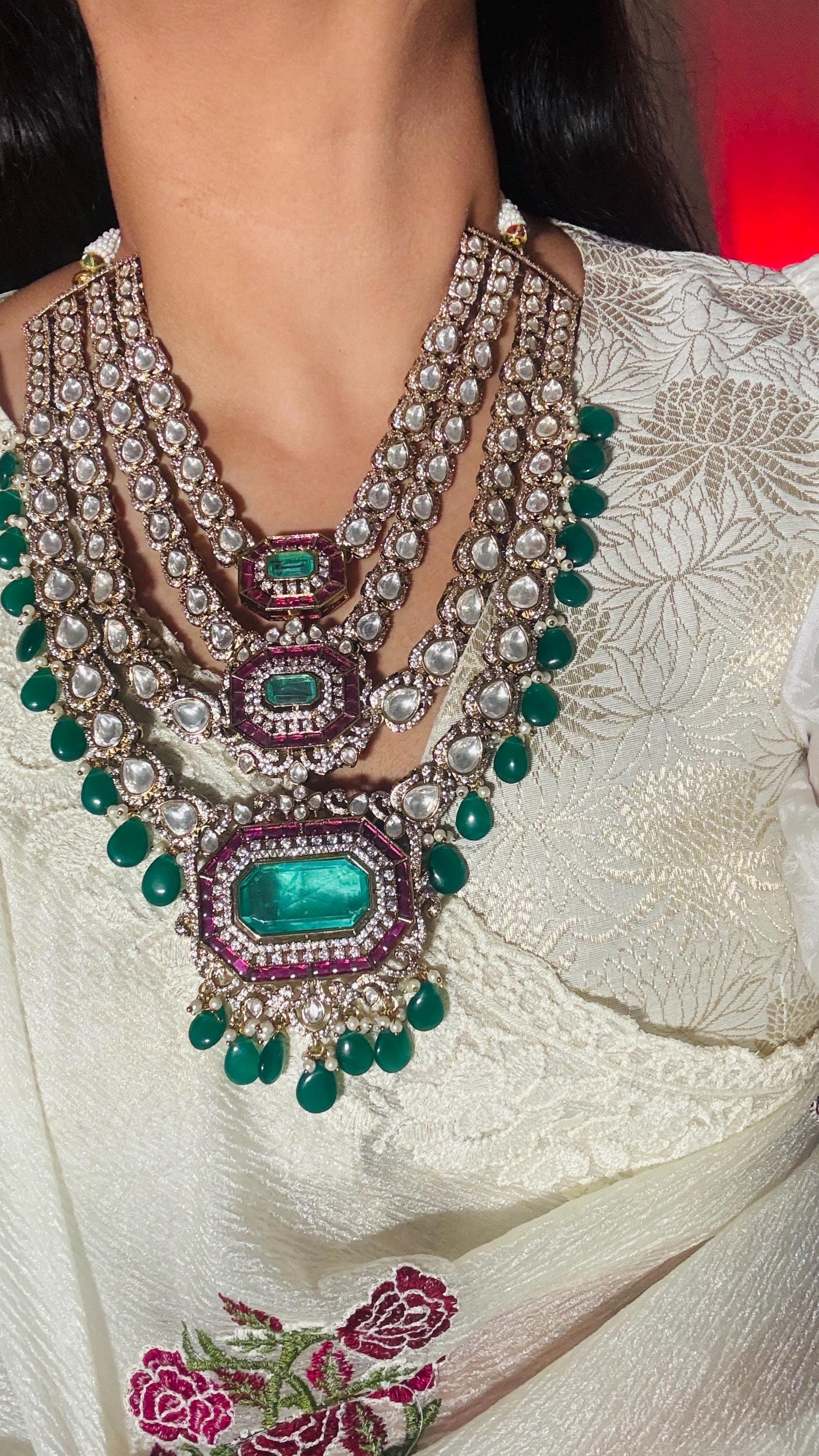 Nita Ambani Inspired Guttapusalu Long Necklace Set Rice Pearls Designer ...
