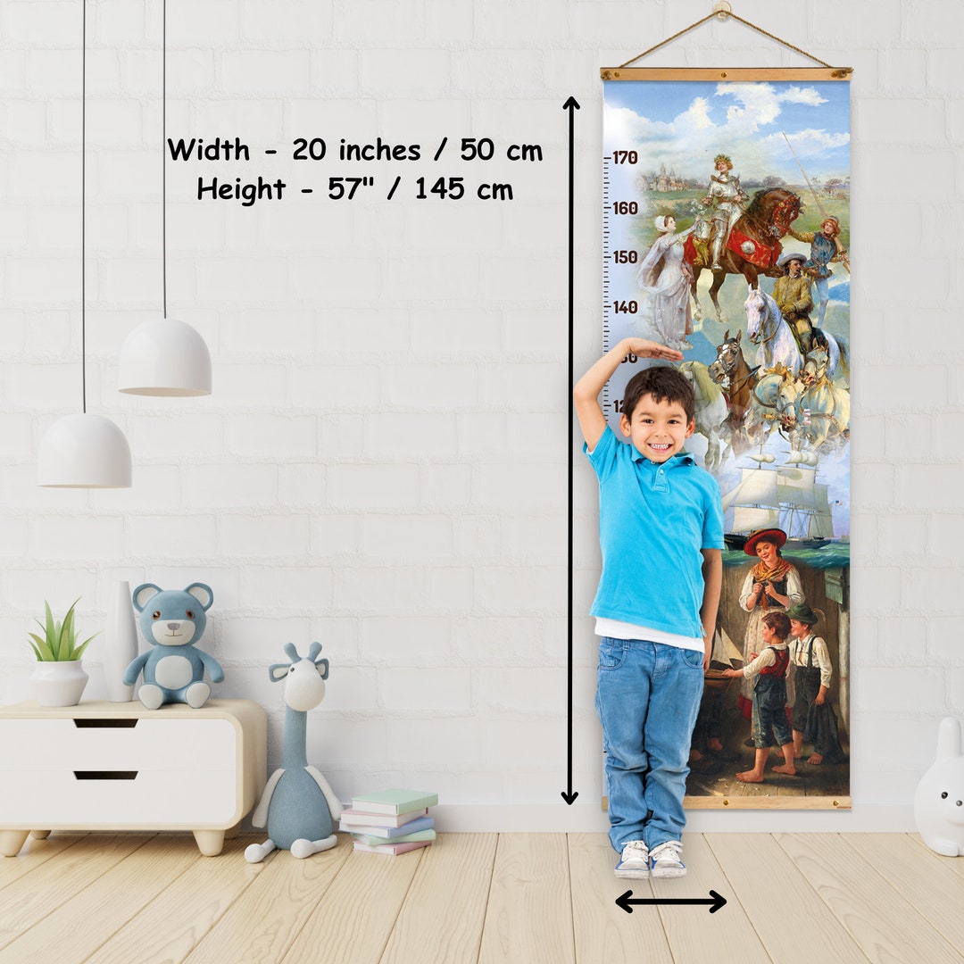 Fantasy Baby Chick Growth Chart, Personalized Canvas Wall Height Chart ...