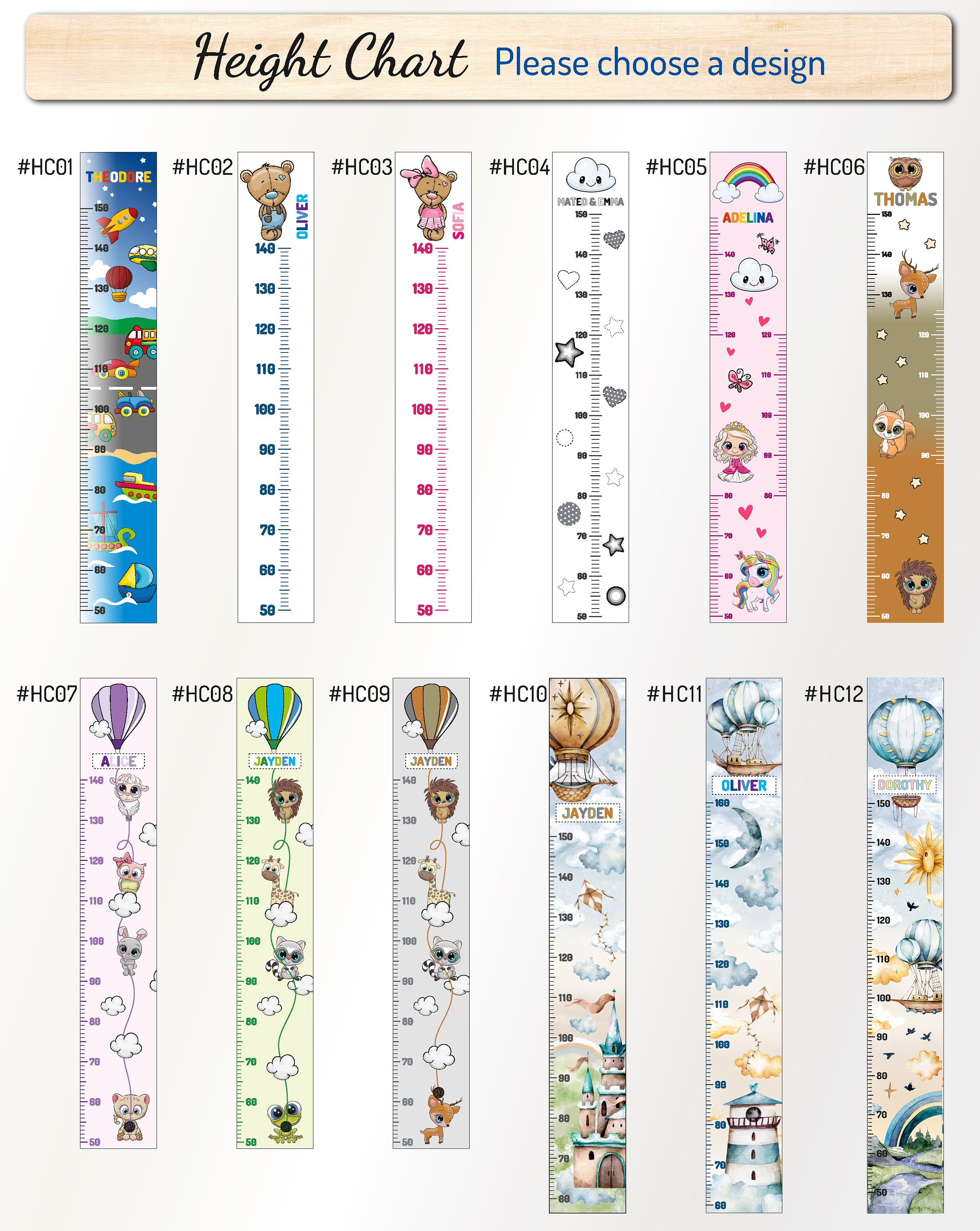 Create Your Own Personalized Hanging Canvas Growth Chart - Etsy