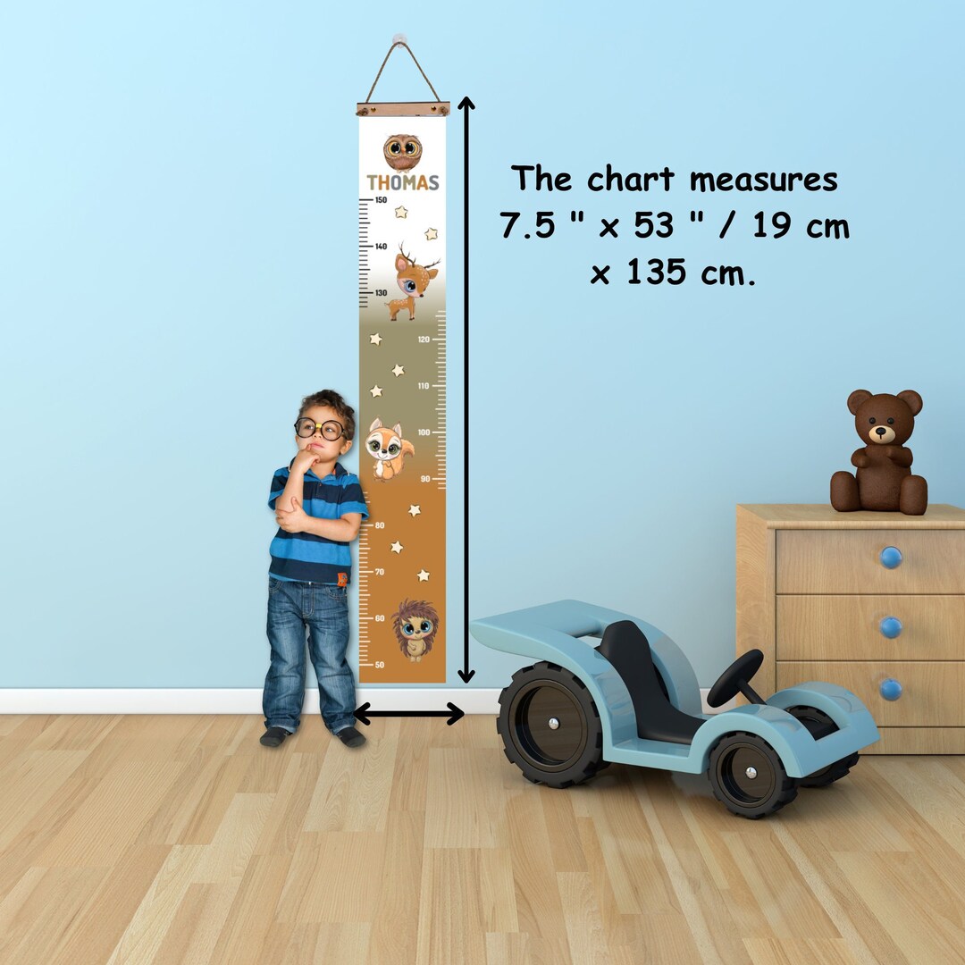 Canvas Growth Chart | Custom Height Chart | Nursery Wall Decor - Etsy