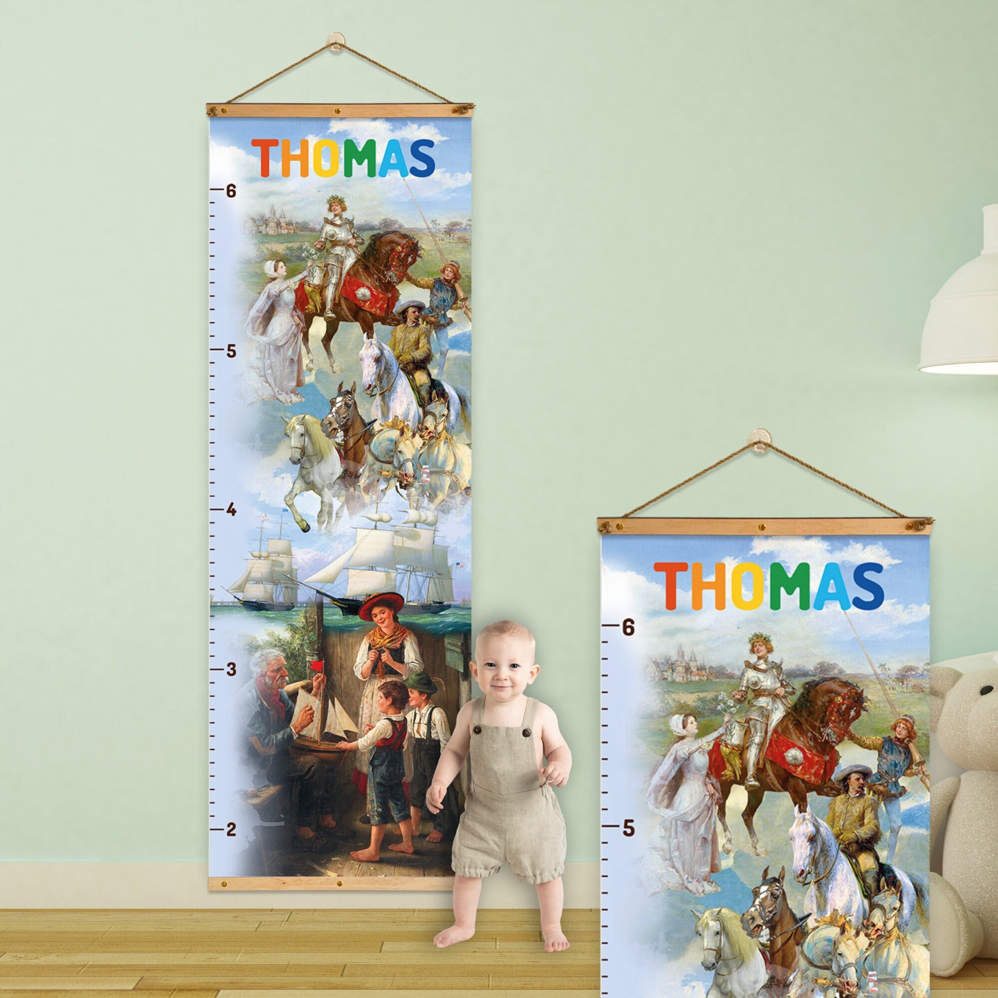 Fantasy Baby Chick Growth Chart, Personalized Canvas Wall Height Chart ...