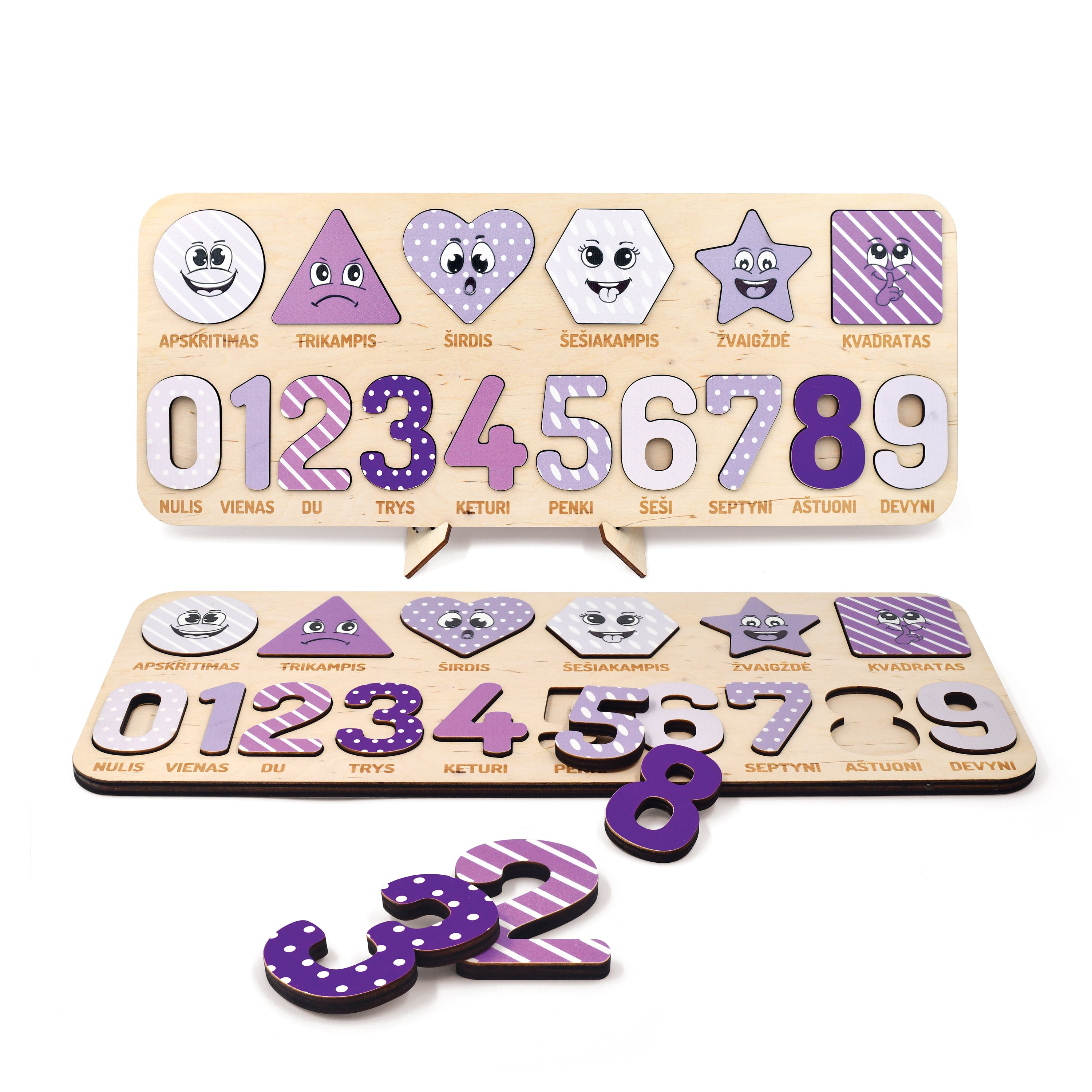 Wooden Numbers and Shapes Busy Board for Toddlers A Fun Brain Game ...