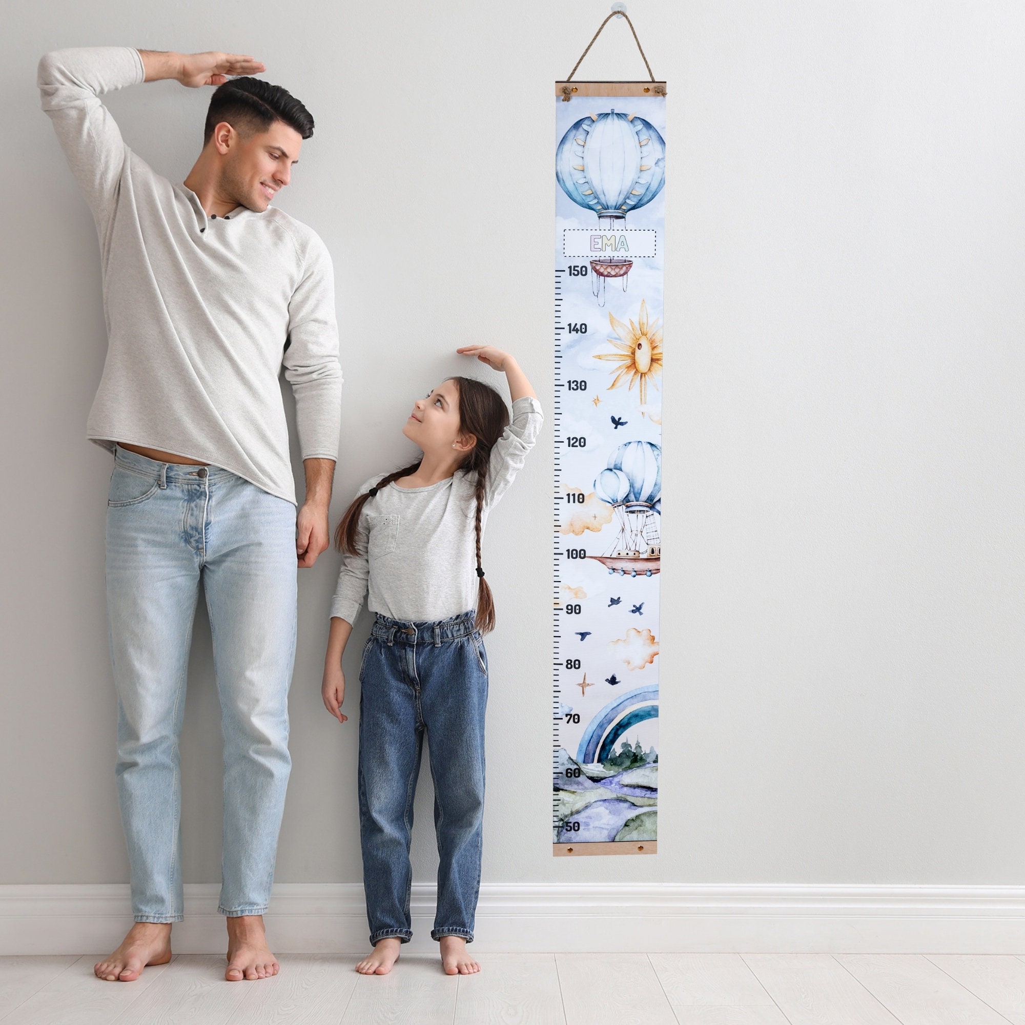 Personalized Height Chart for Kids, Customizable Hanging Height Chart ...