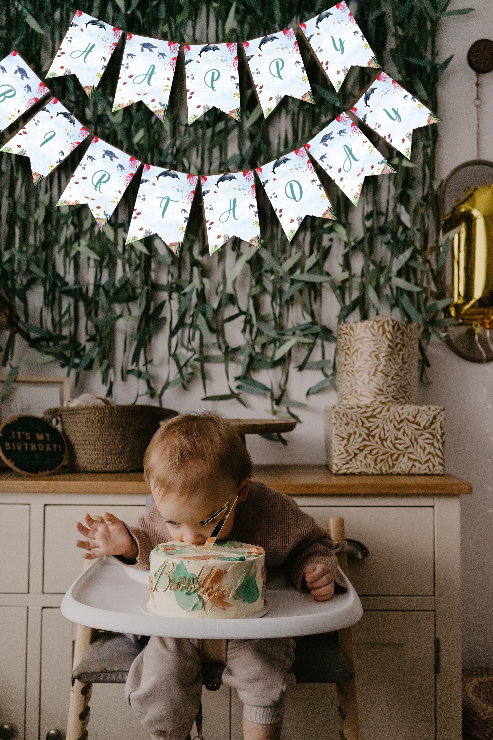 Printable Under the Sea Happy Birthday Bunting/ Ocean Animals Themed ...