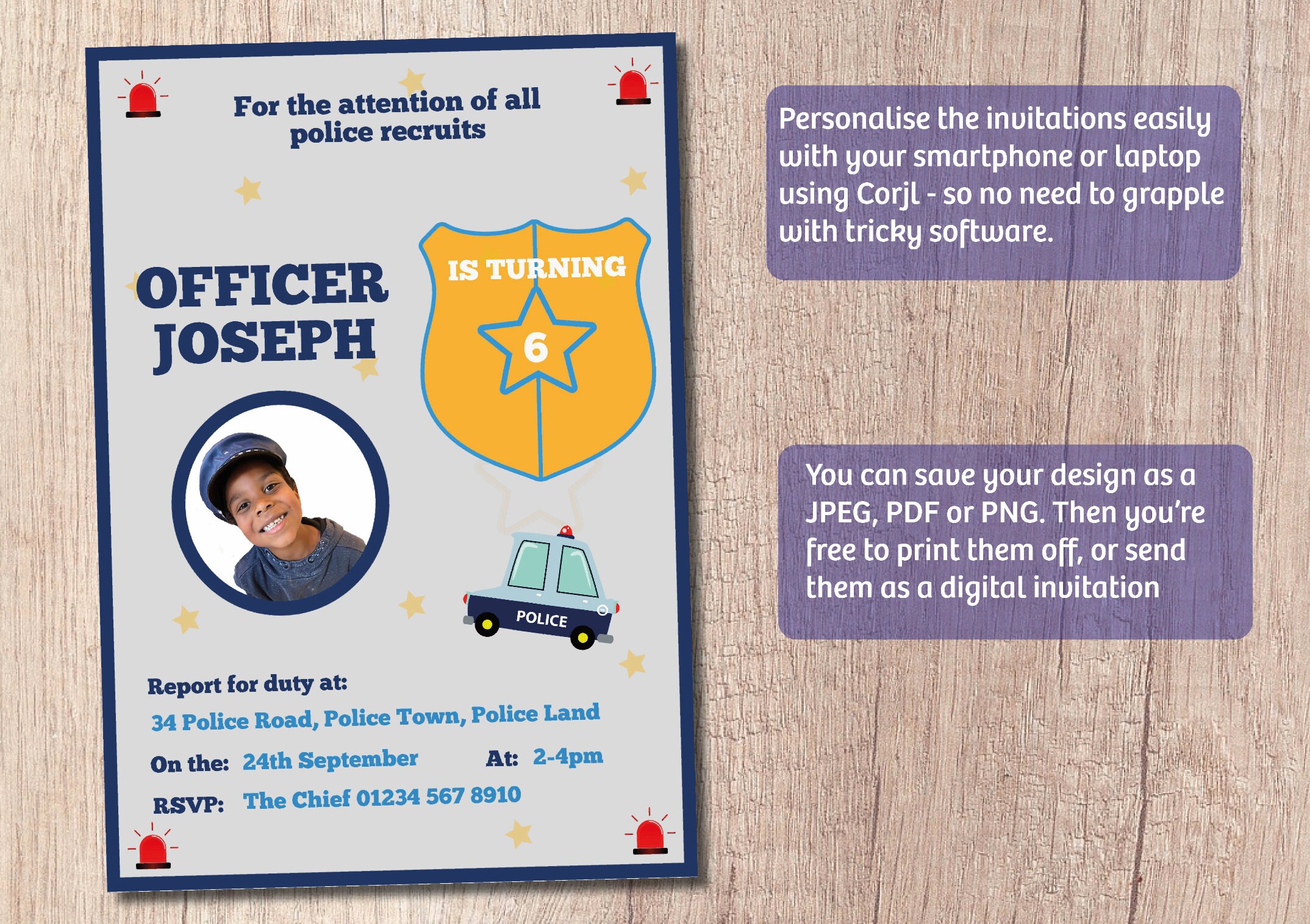 Police Party Invitation Printable Police Invite Police - Etsy
