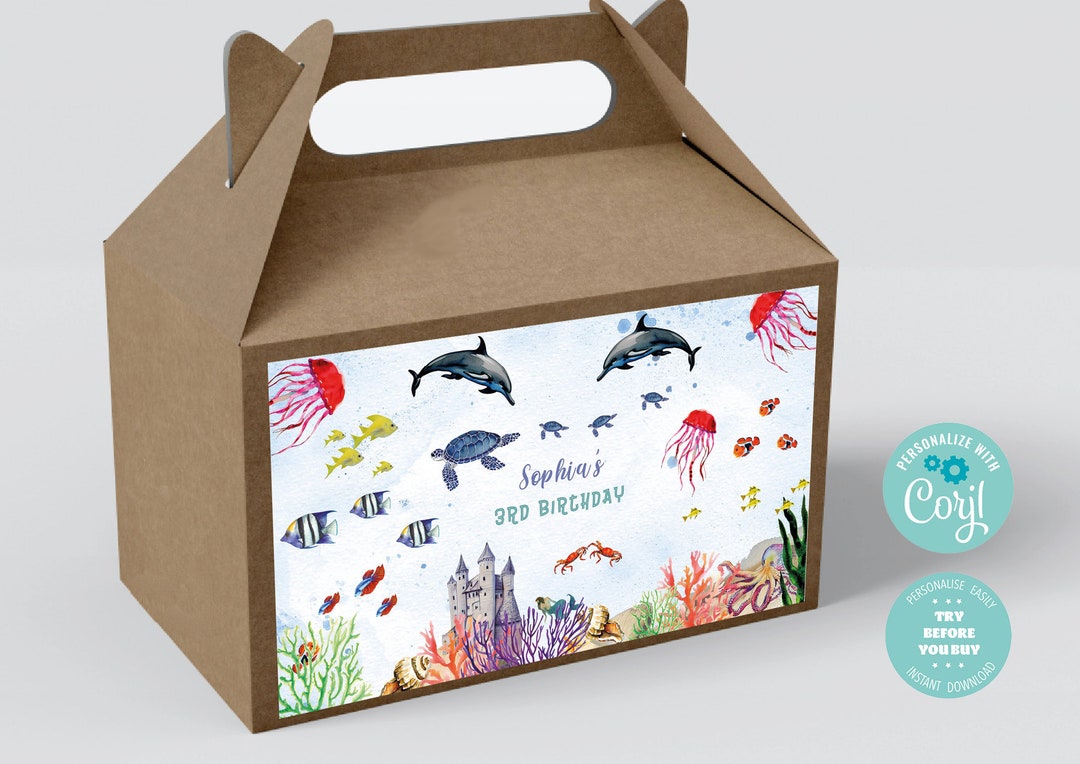 Under the Sea Personalised Gable Box / Under the Sea Box/ Under the Sea ...