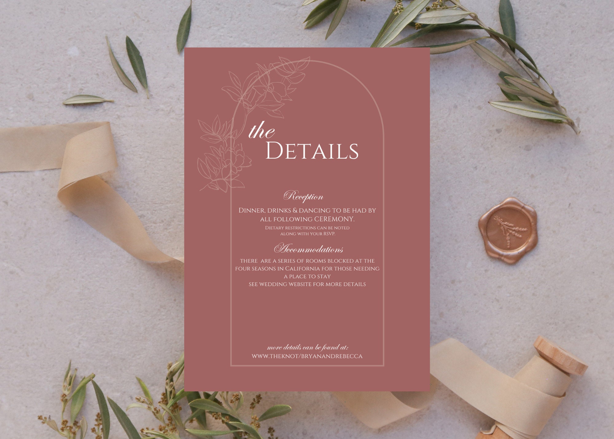 Floral Wedding Details Insert, Printable Invite/insert, Editable ...