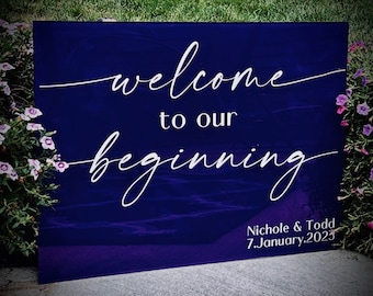 Welcome to Our New Beginning Wedding Sign - Etsy