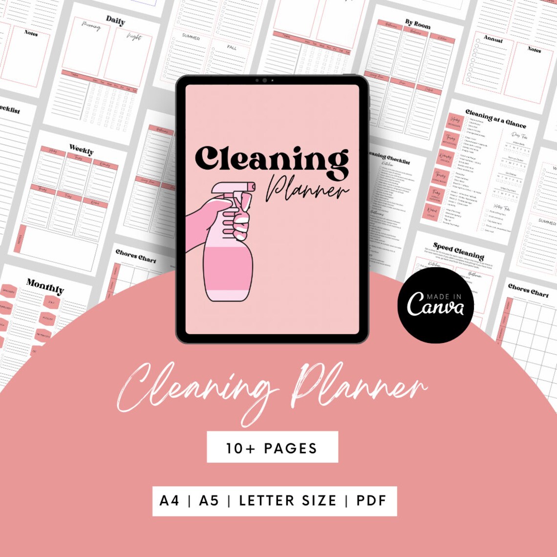 Cleaning Planner Checklist Schedule Instant Digital Download Printable ...