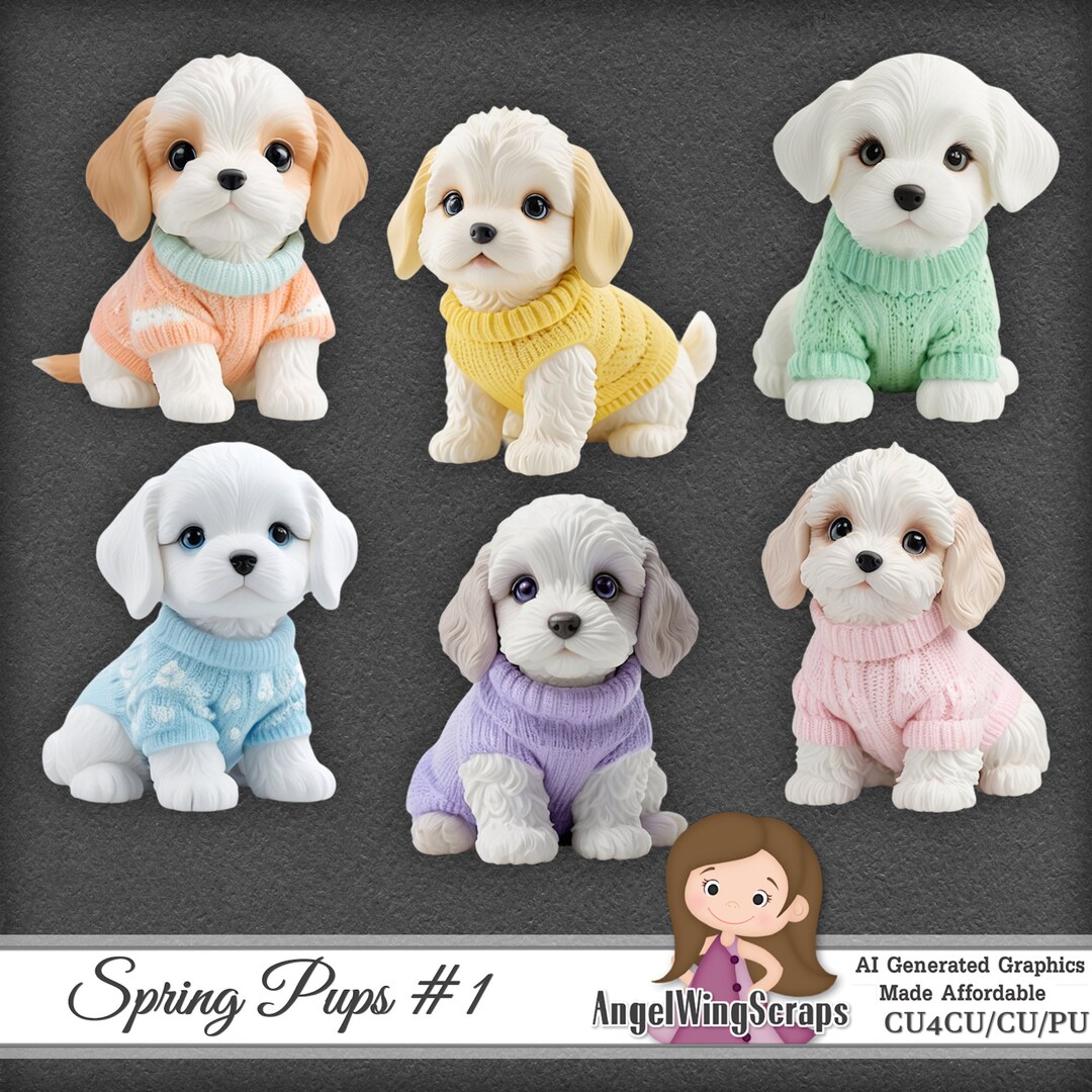 Spring Pups 1 AI CU4CU - Etsy