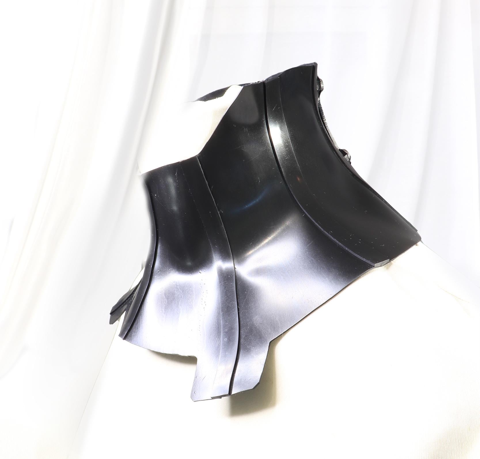 Latex Cyberpunk Neck Corset - Straight Lines - Etsy