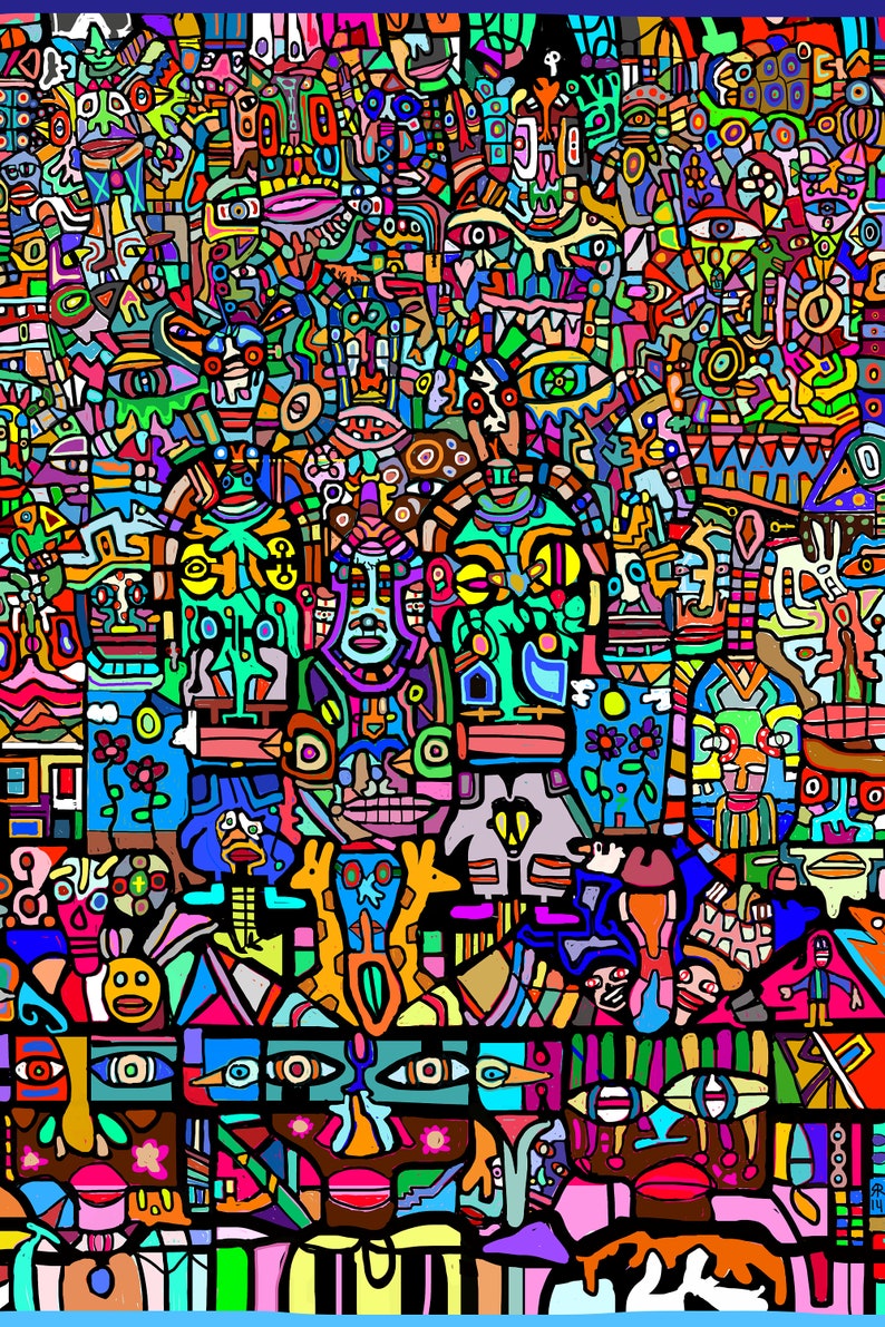 Originator by Rens Rodolf Doodle Illustration Downloadable Wall-mounted ...