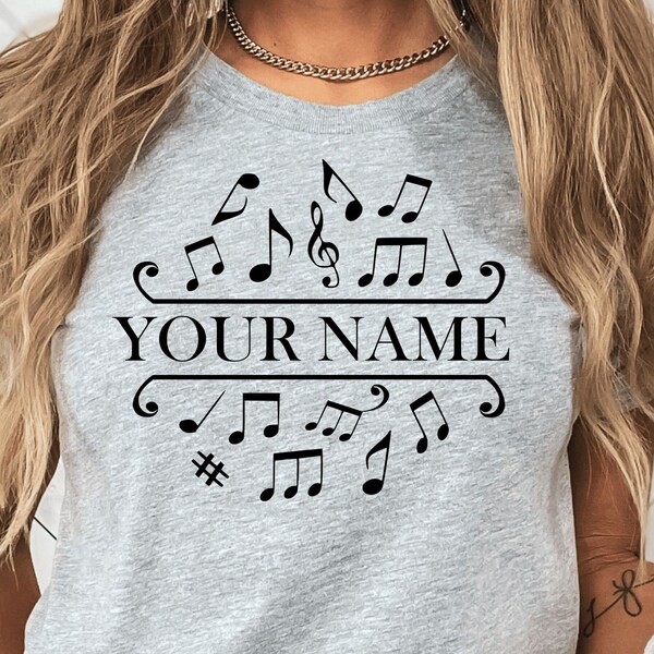 Music Notes Monogram Circle Frame Design Element SVG File - Etsy Canada