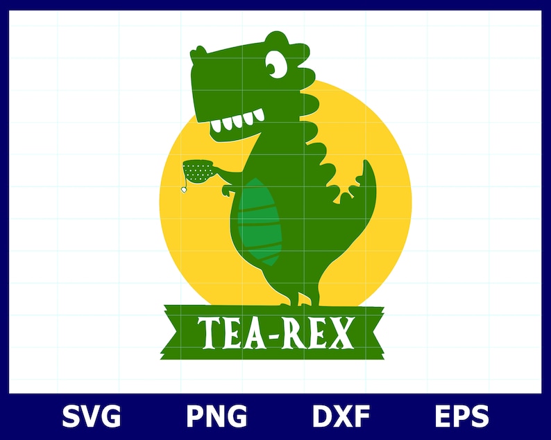Tea-rex SVG Dinosaur SVG T Rex PNG Sublimation Designs Tea - Etsy Israel