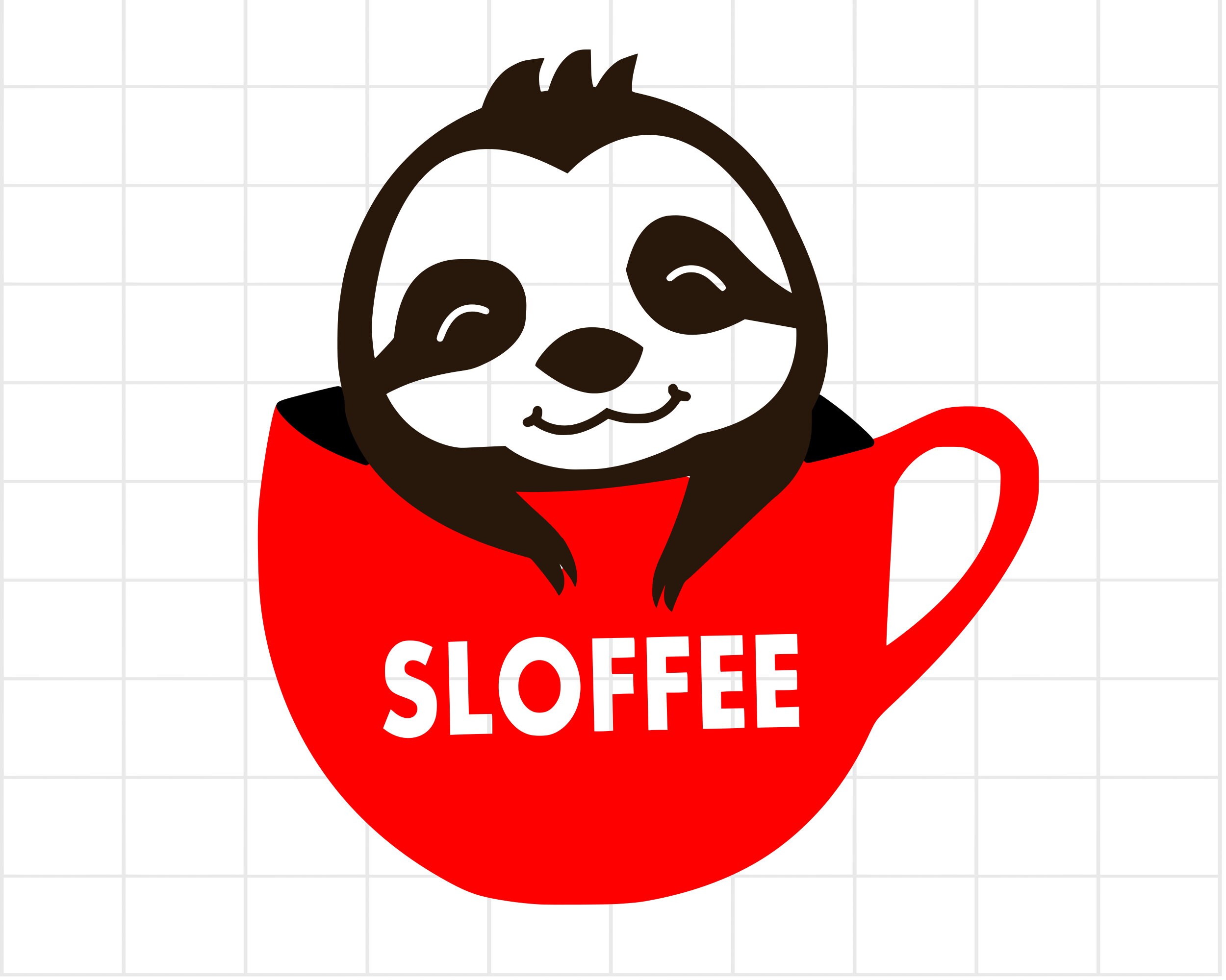 Sloffee Coffee SVG Funny Sloth SVG PNG Shirt Mug Quote Design - Etsy