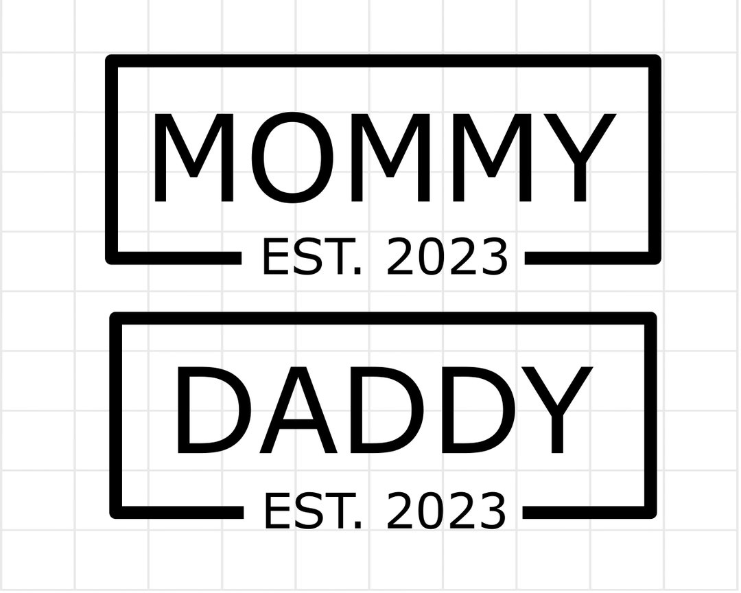 Daddy Mommy Est 2023 SVG Bundle, Promoted to Daddy SVG, Mommy to Be PNG ...
