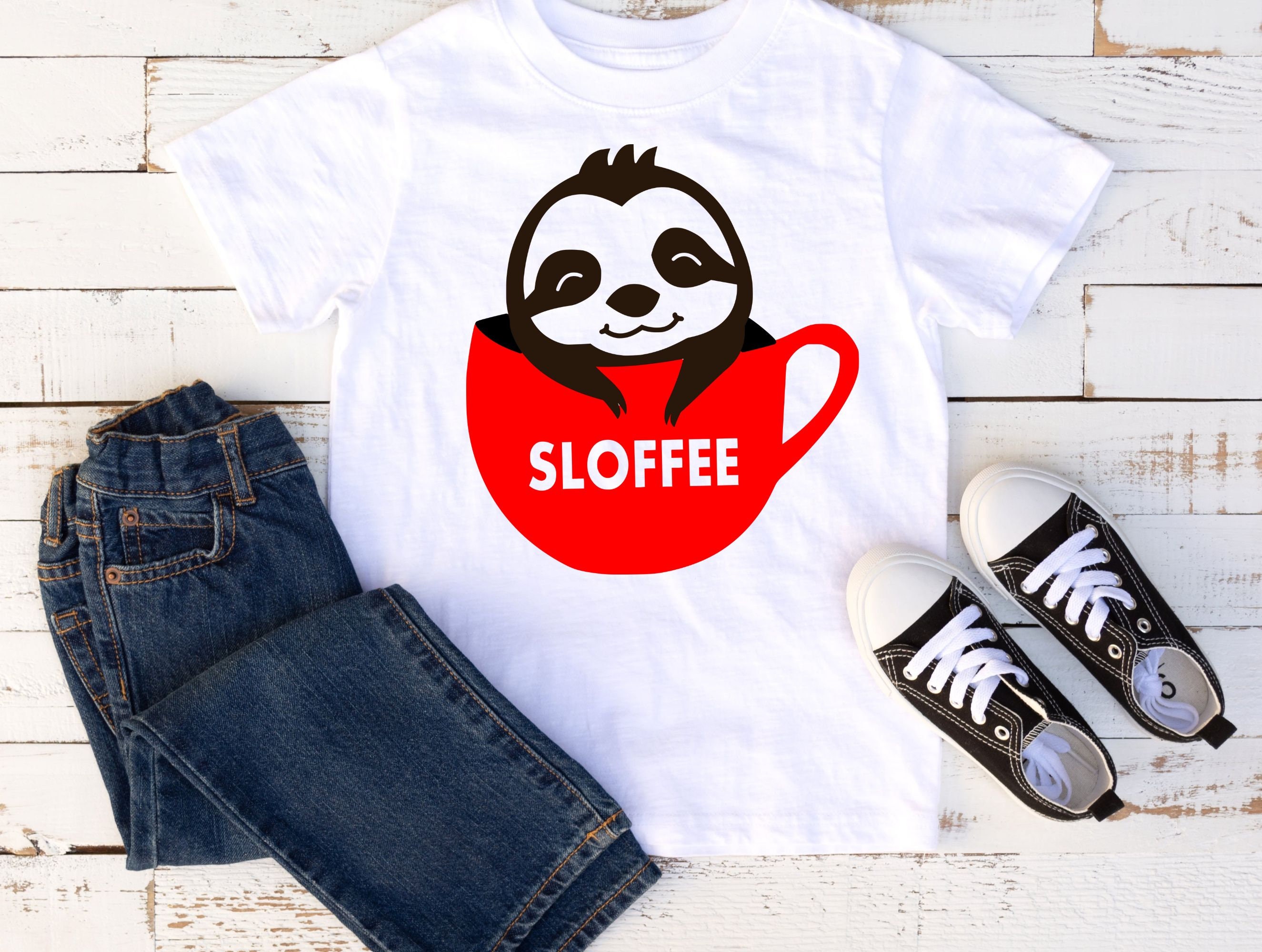 Sloffee Coffee SVG Funny Sloth SVG PNG Shirt Mug Quote Design - Etsy