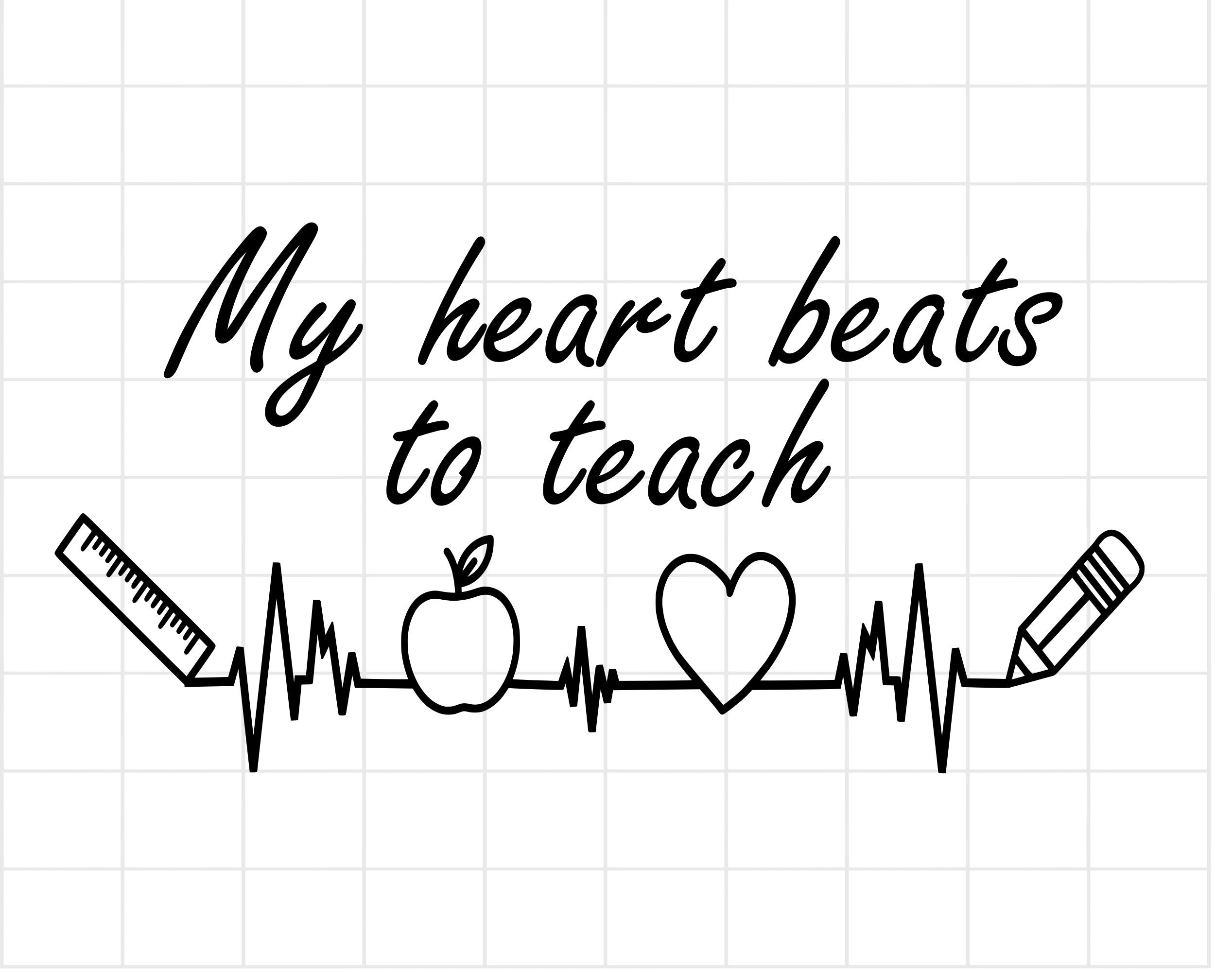 Teacher Heart SVG Teacher Life SVG PNG Shirt Design My Heart - Etsy